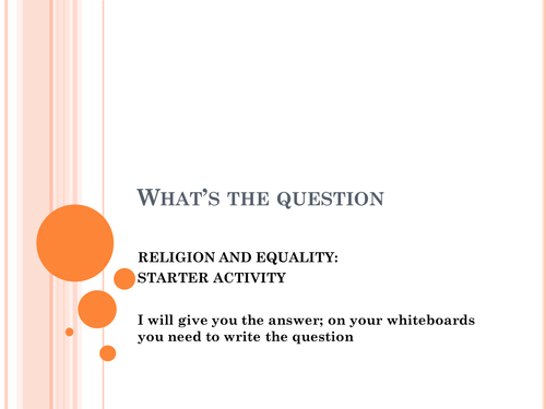 Guess the question: guidance (starter) | Teaching Resources