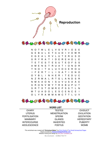 Reproduction wordsearch | Teaching Resources