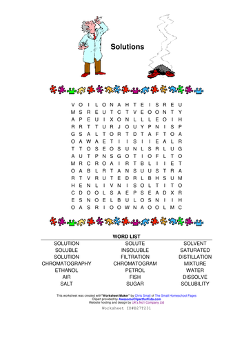 solutions wordsearch | Teaching Resources