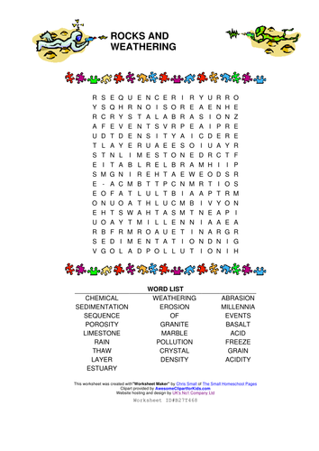 Rocks and weathering wordsearch | Teaching Resources
