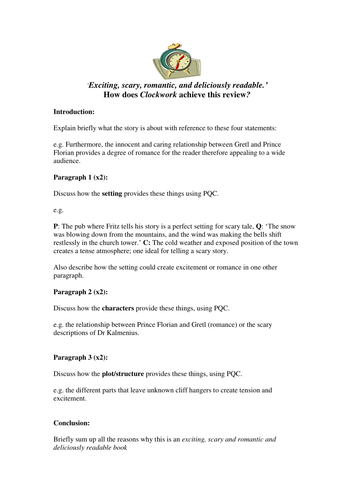 Clockwork - Philip Pullman - Essay plan | Teaching Resources