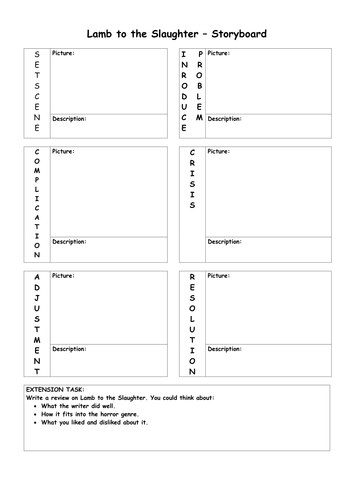 Lamb to the Slaughter - Storyboard | Teaching Resources