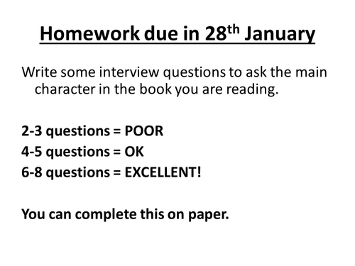 Where's your homework - Writing assessment | Teaching Resources