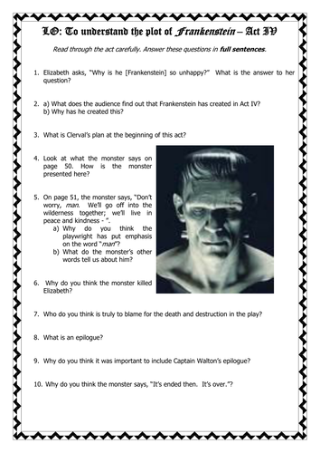 Act 4 - Frankenstein - playscript | Teaching Resources