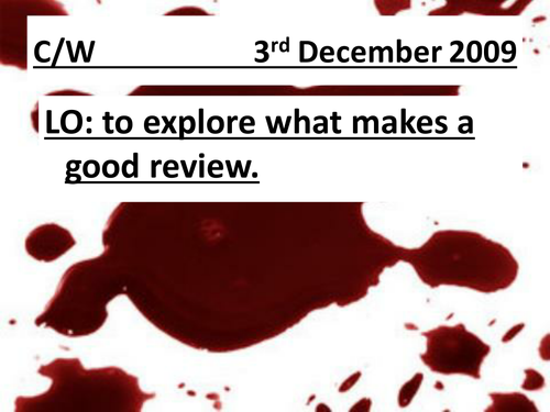 Dracula: review writing | Teaching Resources