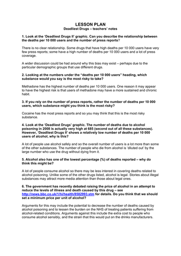 Big Picture: Addiction - Deadliest Drugs lesson | Teaching Resources