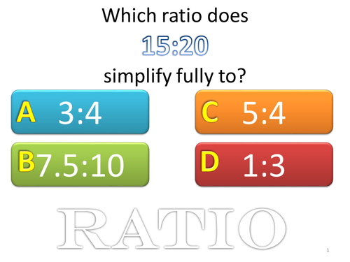 Maths: Simplifying ratio starter/plenary | Teaching Resources Maths: Simplifying ratio starter/plenary | Teaching Resources