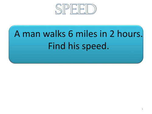 Speed and direct proportion starter | Teaching Resources