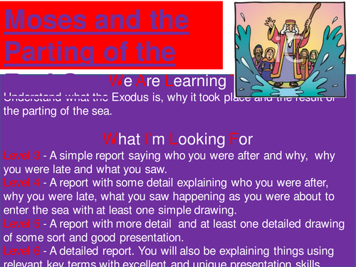 Lesson 3 - Moses and the parting of the Red Sea | Teaching Resources