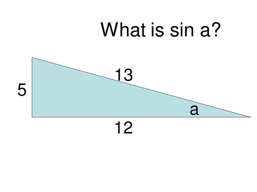 Trigonometry - find the ratio. Non calc. Starter | Teaching Resources