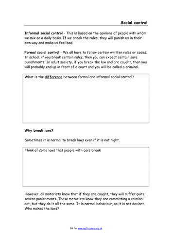 Deviance - Social Control | Teaching Resources