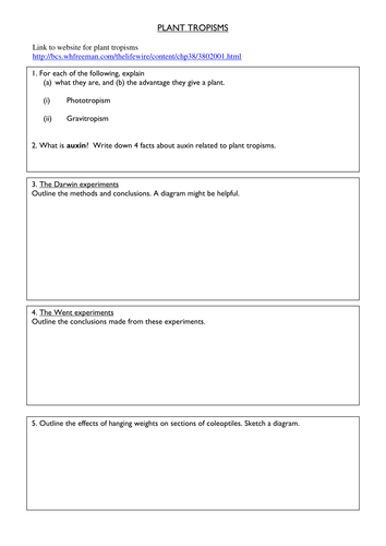 Plant Tropisms | Teaching Resources