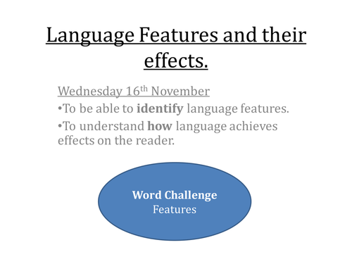 Language Features and their effects AQA new spec by MissRathor ...