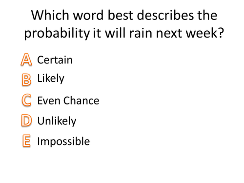 Intro to probability starter | Teaching Resources