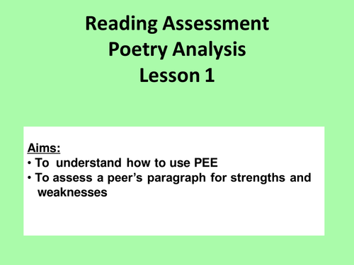 Planning and writing a poetry essay. | Teaching Resources