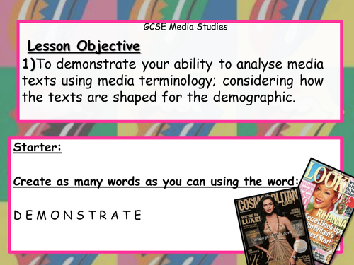 Magazine Cover Analysis full lesson PP | Teaching Resources