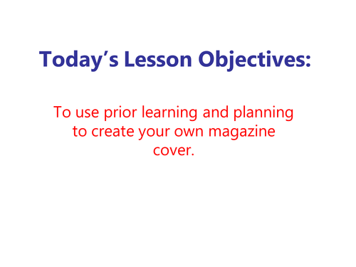 Creating a Magazine Cover | Teaching Resources