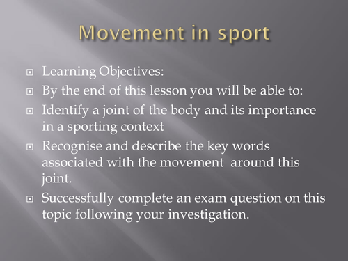 GCSE PE MOVEMENT TEST | Teaching Resources