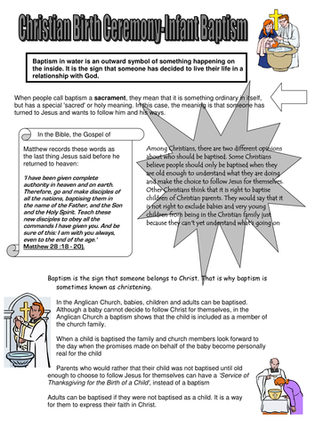 Christian Birth Ceremony - C of E | Teaching Resources