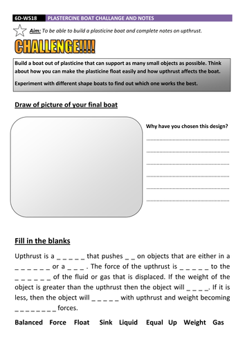 Plasticine Boat Buoyancy Investigation | Teaching Resources