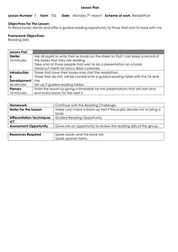 Reading Challenge Lesson 7 | Teaching Resources