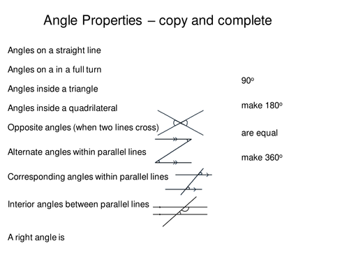 Matching Angle properties | Teaching Resources Matching Angle properties | Teaching Resources