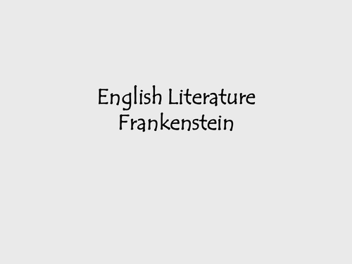 Frankenstein- pre-reading tasks | Teaching Resources