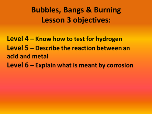 Bubbles, Bangs & Burning Lesson 3 | Teaching Resources