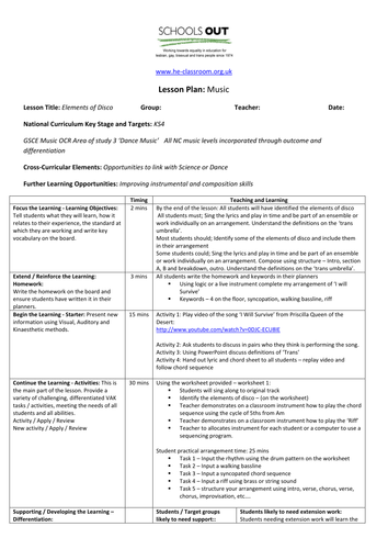 Elements of Disco | Teaching Resources