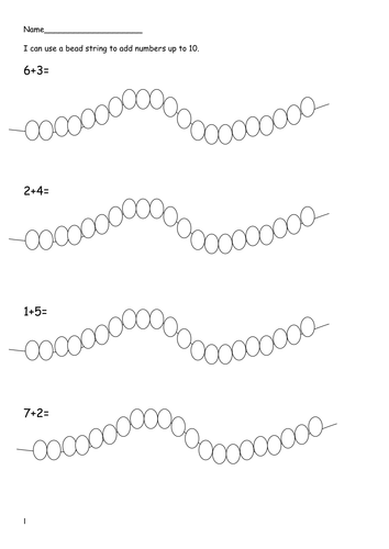 Addition and Subtraction using a bead string by Strodey11 - Teaching ...