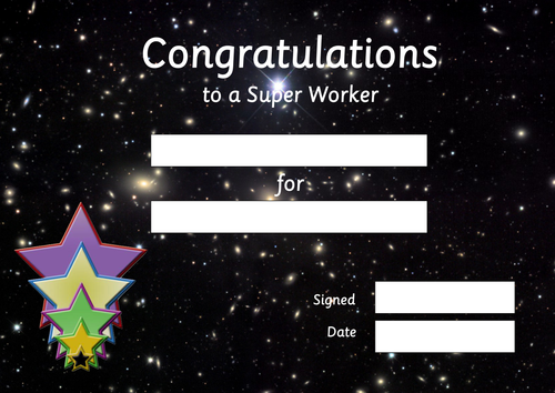 Space themed certificates | Teaching Resources