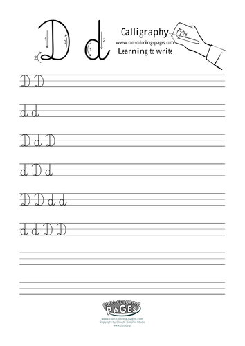 Calligraphy for Kids: Letter D | Teaching Resources