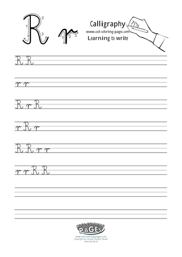 Calligraphy for Kids: Letter R | Teaching Resources