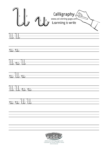 Calligraphy for Kids: Letter U | Teaching Resources