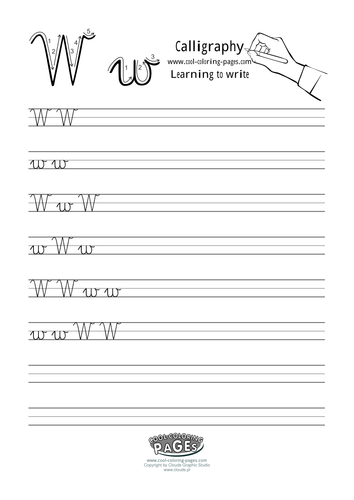 Calligraphy for Kids: Letter W | Teaching Resources