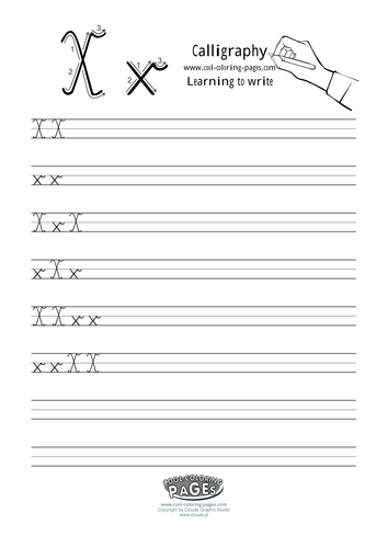 Calligraphy for Kids: Letter X | Teaching Resources