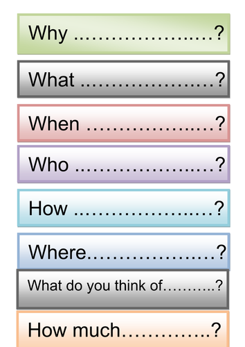 Question words | Teaching Resources