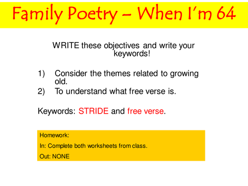 Family Poetry Full Lesson PP - Lesson 8 | Teaching Resources