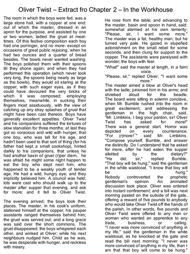 Dickens - Oliver Twist - In the Workhouse by MissRathor - Teaching ...