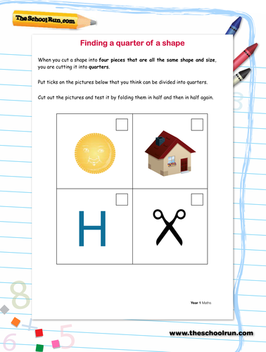 Finding a quarter of a shape | Teaching Resources
