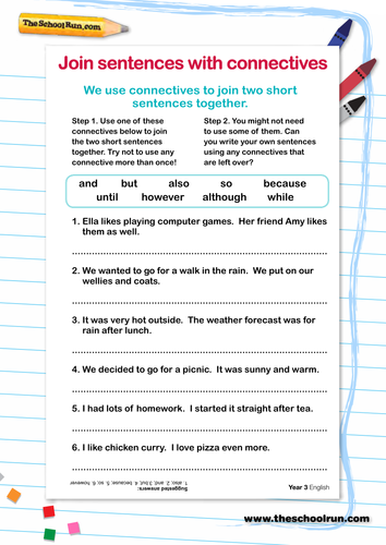 Join sentences with connectives | Teaching Resources Join sentences with connectives | Teaching Resources