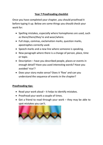Proofreading Checklist by edps - UK Teaching Resources - TES