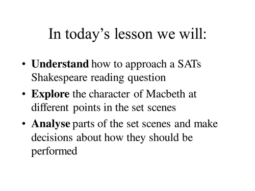 Macbeth - Lesson Starter - Image Reading | Teaching Resources