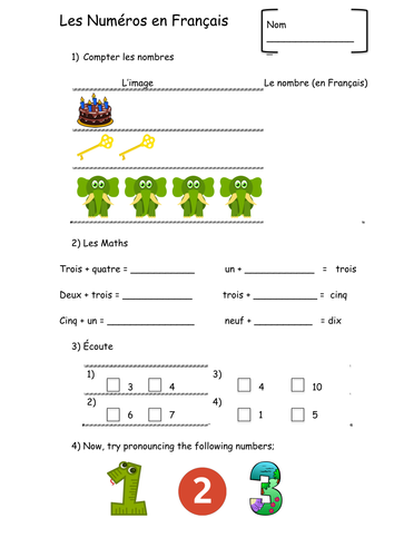 French Numbers Practice by - UK Teaching Resources - TES