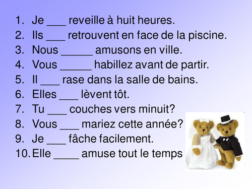 Reflexive Verbs fill in the blanks | Teaching Resources