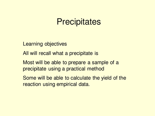 Precipitates | Teaching Resources