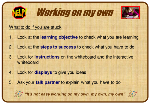 What to do if you are stuck guided work help | Teaching Resources