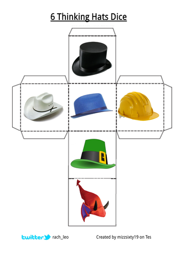 6 Thinking Hats Dice | Teaching Resources