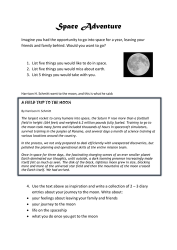 Space Adventure! | Teaching Resources