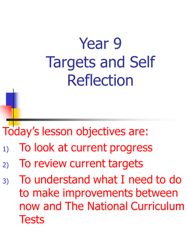 Self Reflection & Target Setting Lesson | Teaching Resources